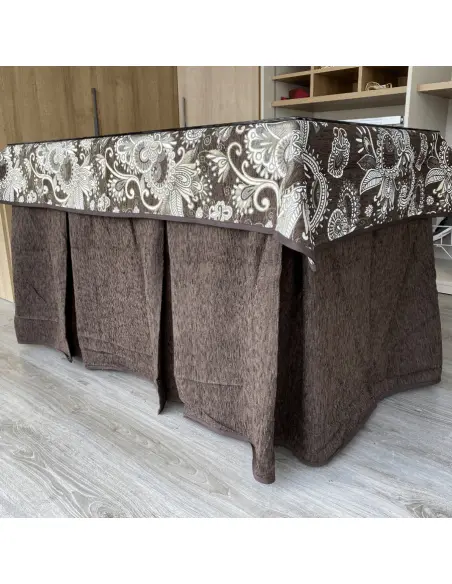 Conjunto Chenilla 8 Pliegues Chocolate Costura Reforzada con Tapete Eco ...